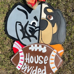 House Divided Football Doorhanger - Etsy