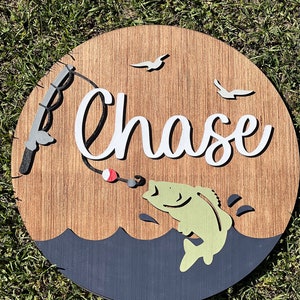 Fishing Baby Sign, Fish Baby Doorhanger - Etsy