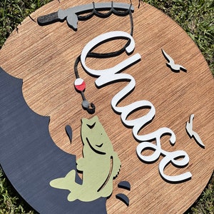 Fishing Baby Sign, Fish Baby Doorhanger - Etsy
