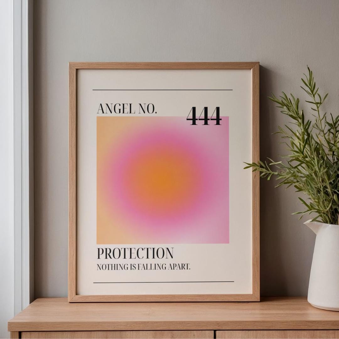 Angel Number 444 | Printable Wall Art | Protection Quote | Minimalist ...