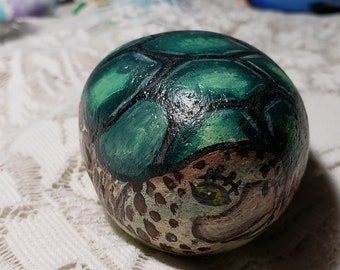 Painted Rocks/rock Art/original Hand Painted Baby Sea Turtle Stone ...