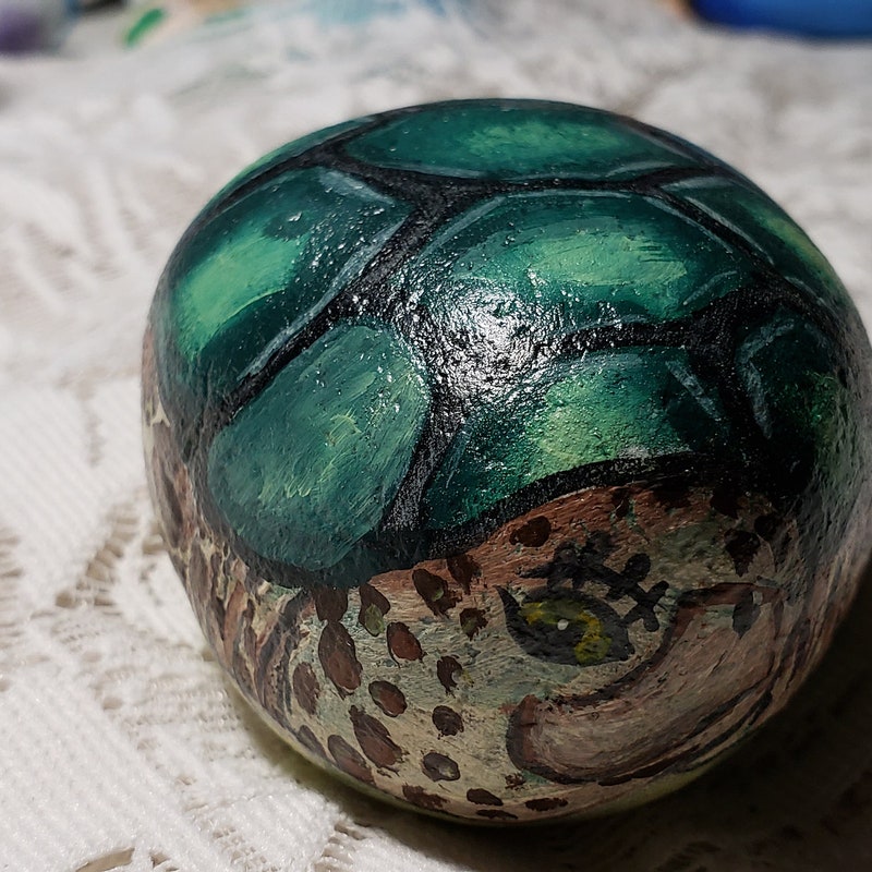 Painted Turtle Rock - Etsy