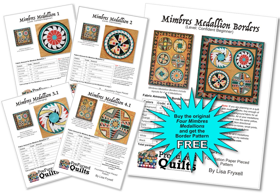 Mimbres Medallions (four Blocks, Borders for Four or Six Block Quilt ...