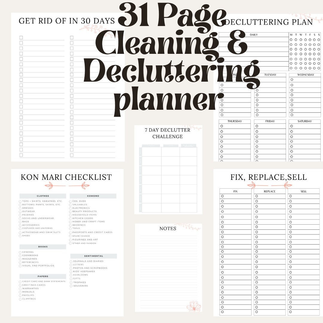 New Year Cleaning and Tidying Planner | Cleaning Schedule | Household ...