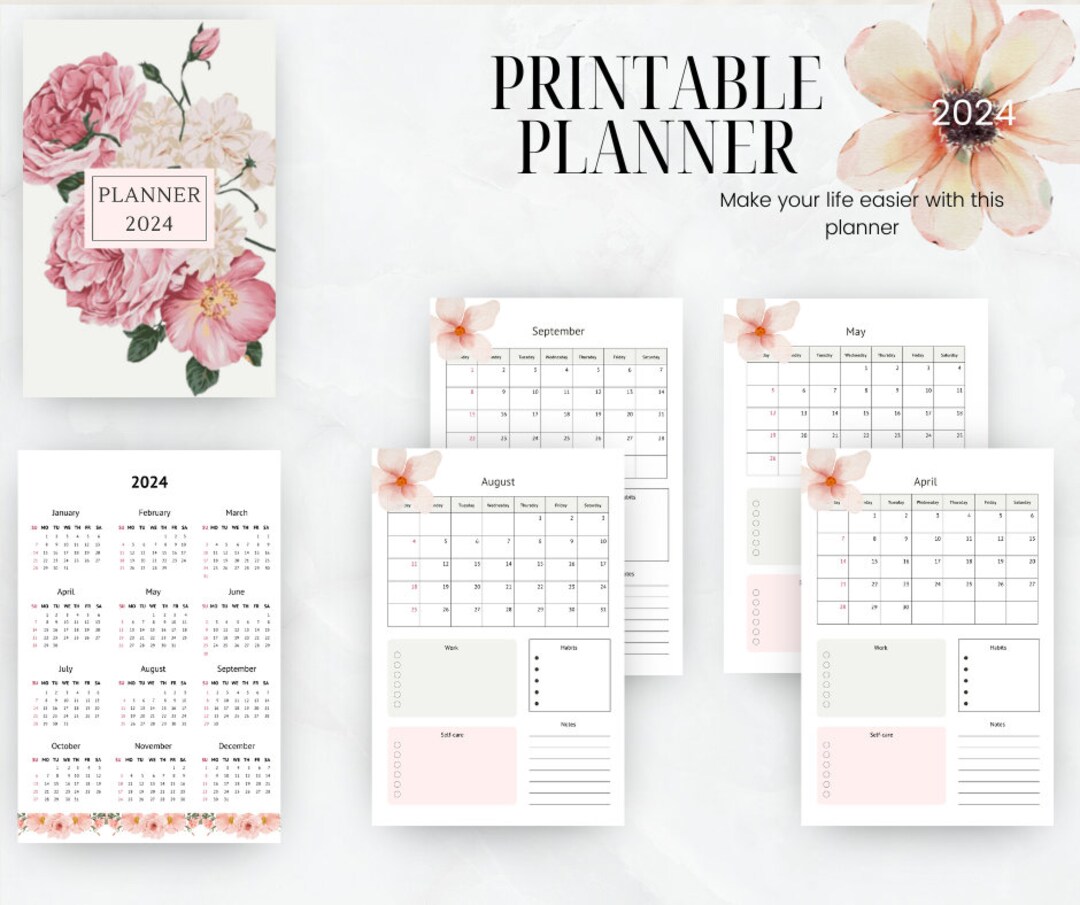 2024 Printable Planner | Digital Planner 2024 | Minimalist Planner 2024 ...