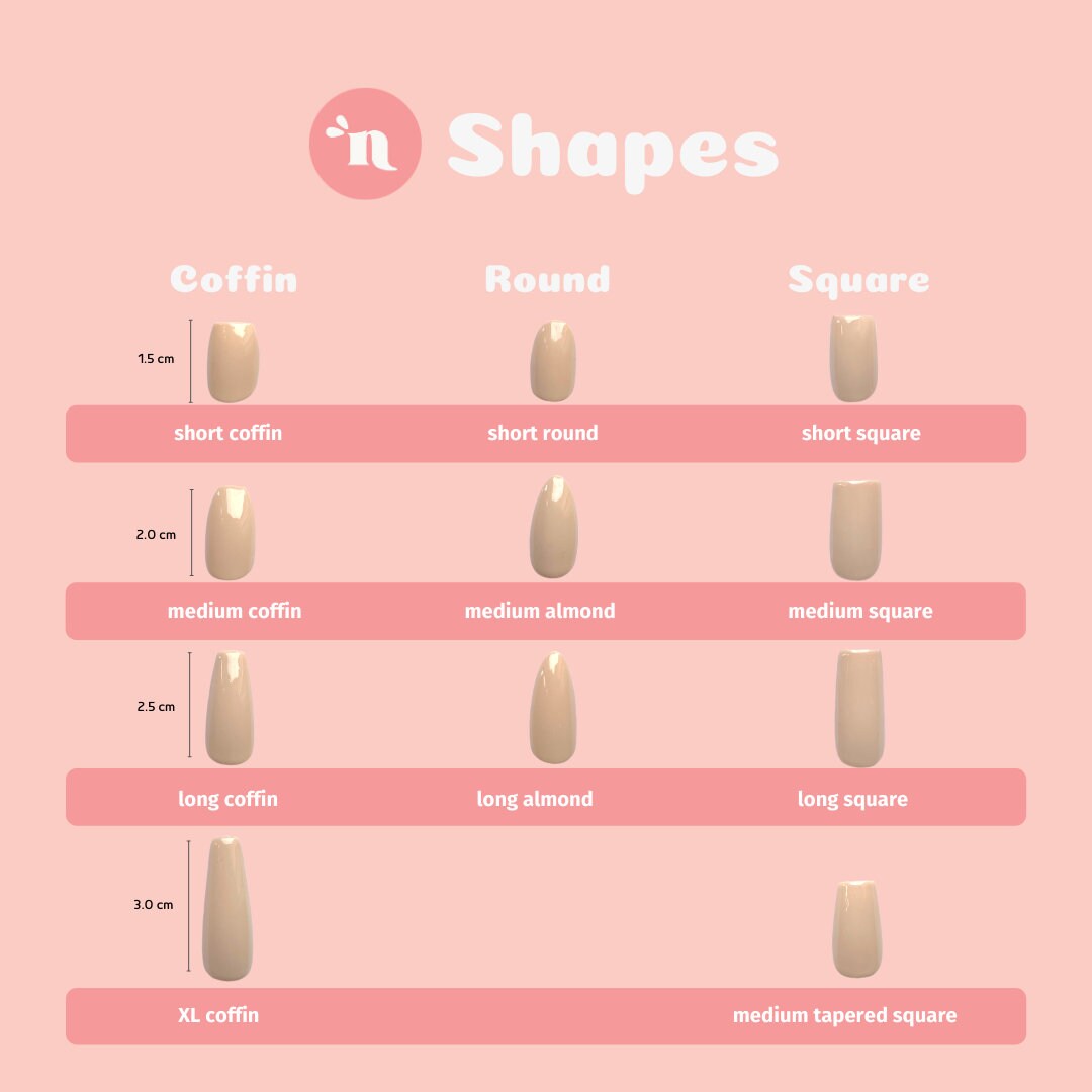 Custom GEL PRESS ONS Sizing Kit 10-12 Sizes 10 Shapes - Etsy Canada