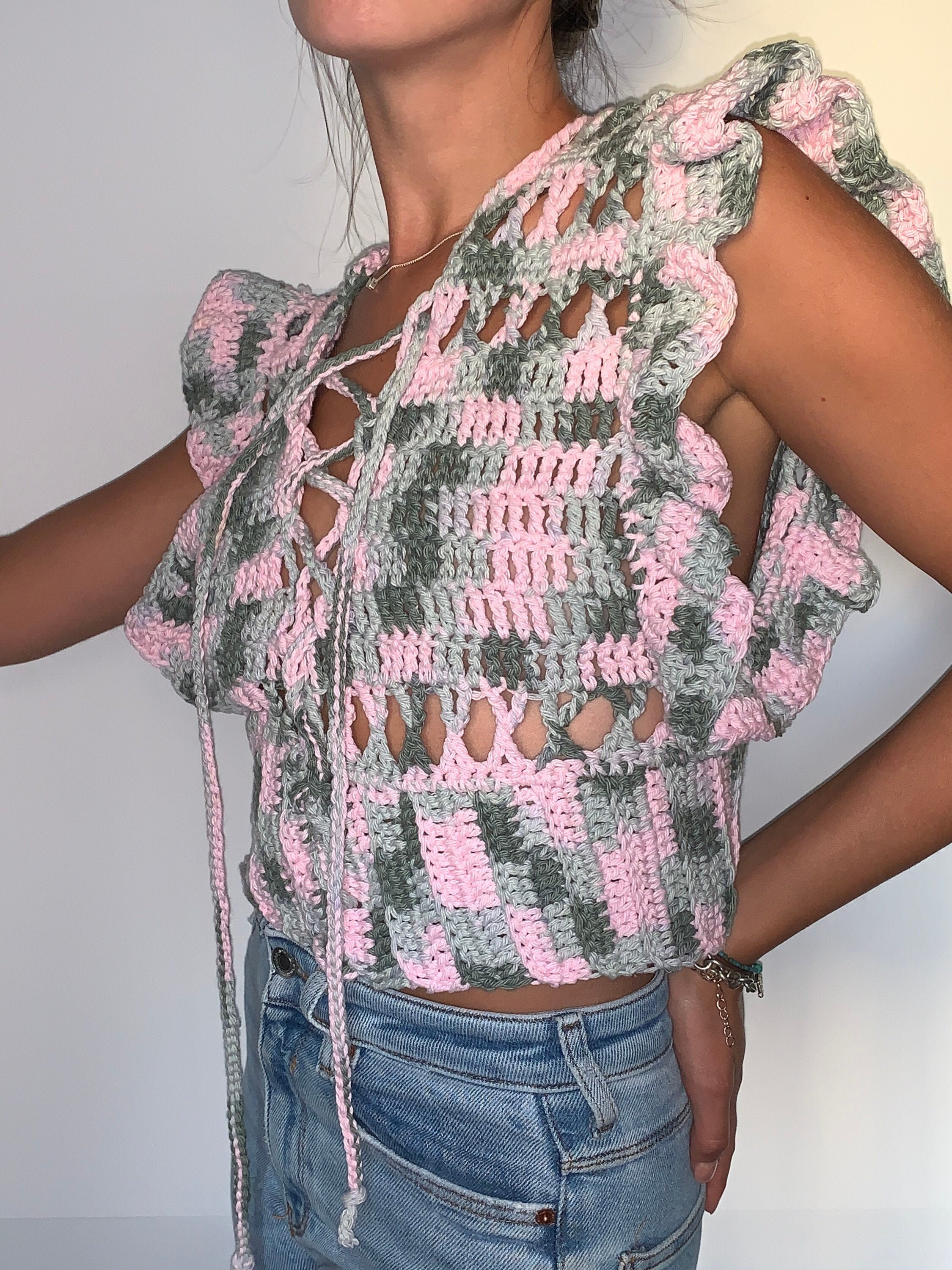 Crochet Ruffle Top Crochet Summer Top Festival Top Olivia | Etsy