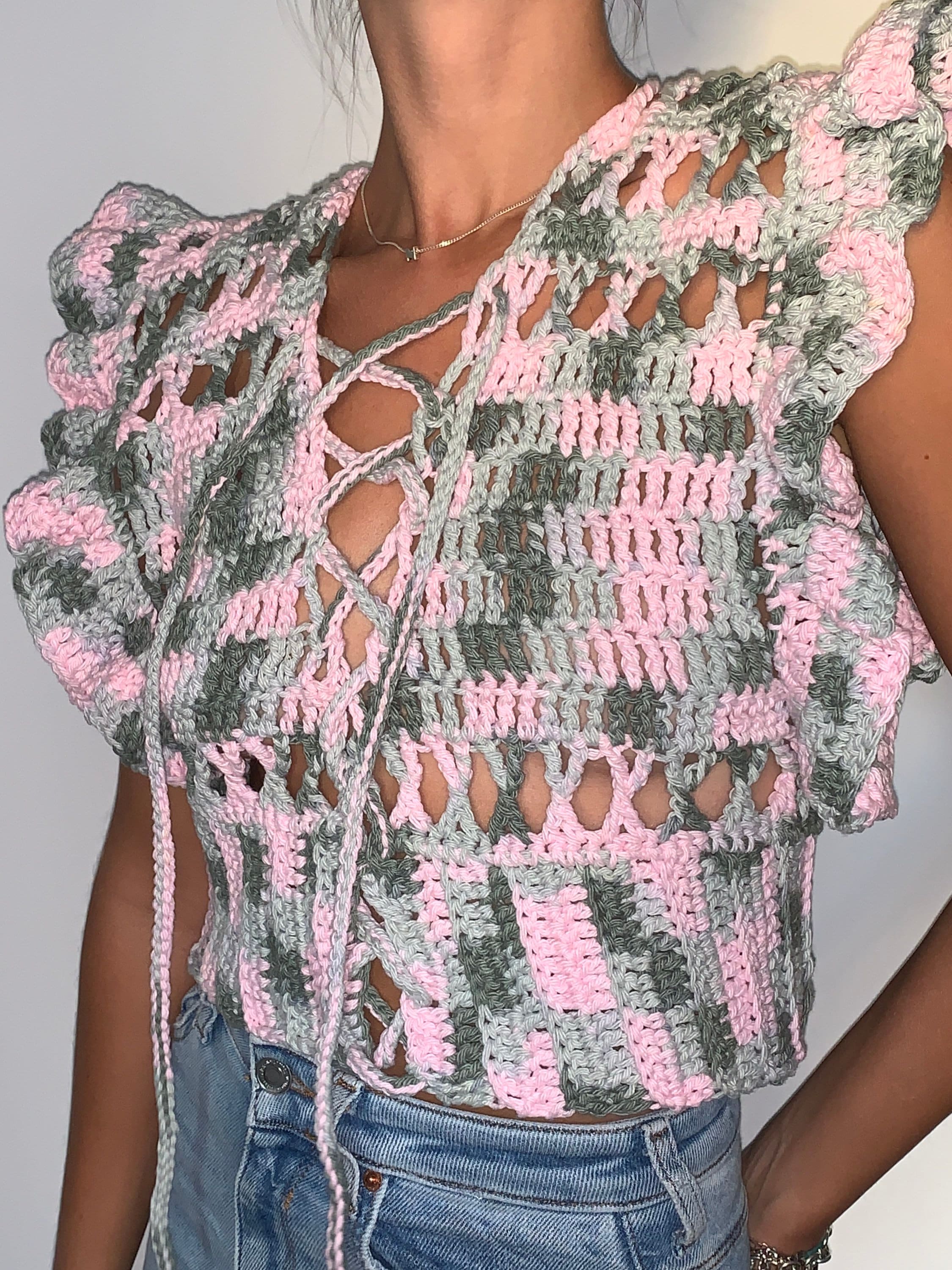 Crochet Ruffle Top Crochet Summer Top Festival Top Olivia - Etsy