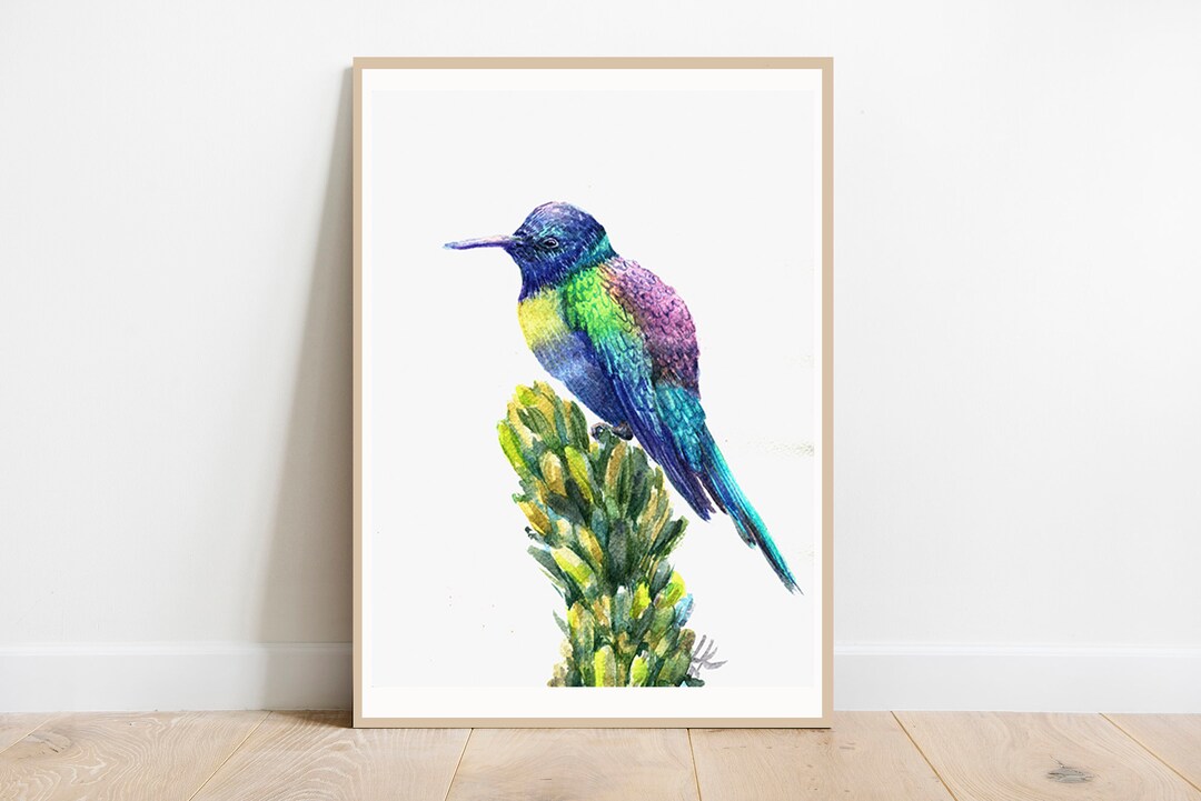Hummingbird Print Bird Art Watercolor Fine Art Print Hummingbird Wall ...