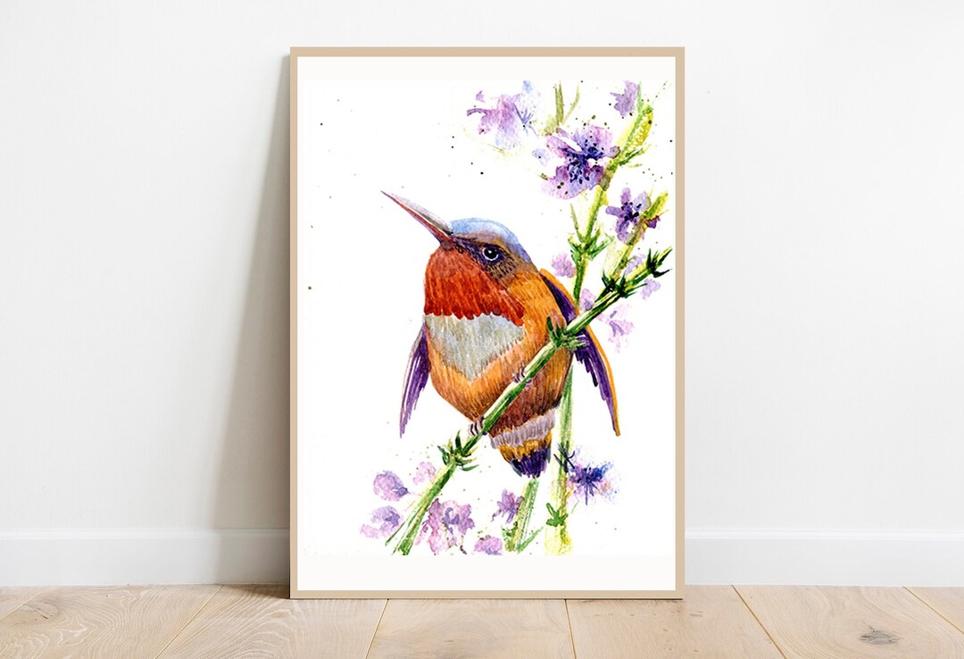 Hummingbird Print Bird Art Watercolor Bird Wall Art Illustration ...
