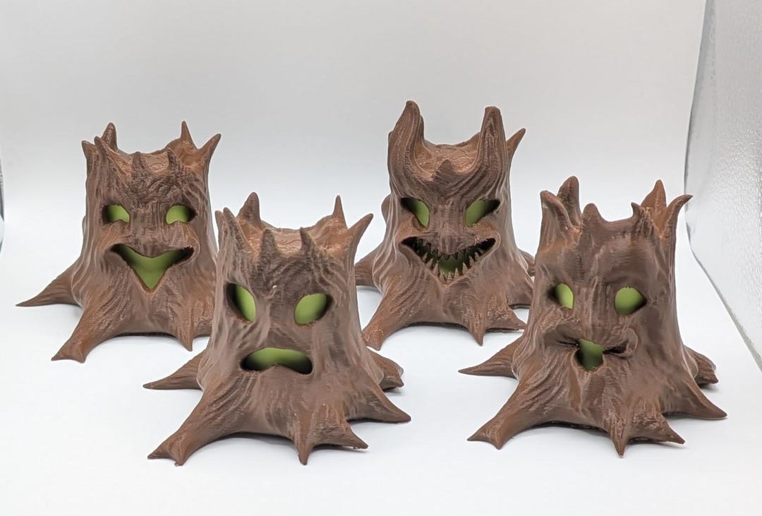 Set of 4 Spooky Halloween LED Tea Light Trees - Etsy