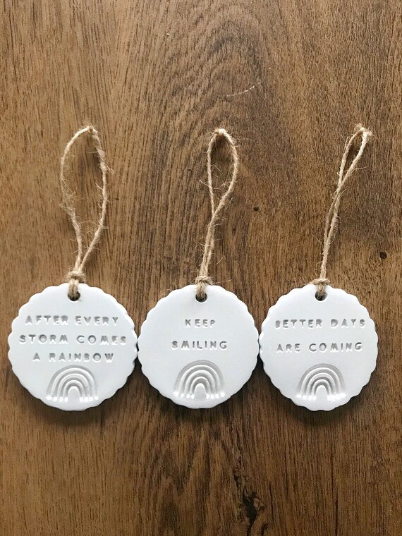 Positive Clay Decoration Gift for Teacher Keep Smiling | Etsy