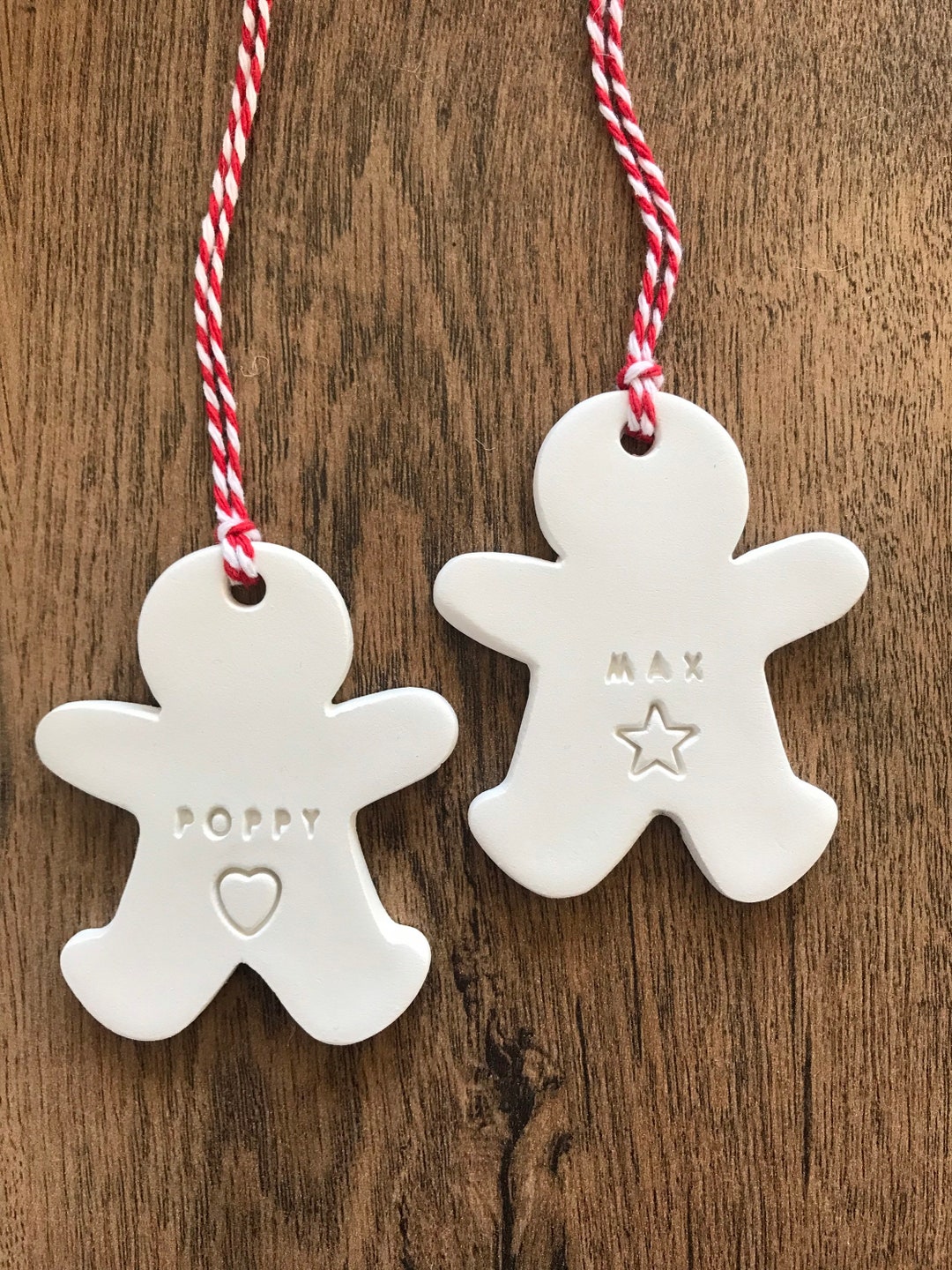 Personalised Gingerbread Man Bauble • Handmade Bauble • Rustic ...