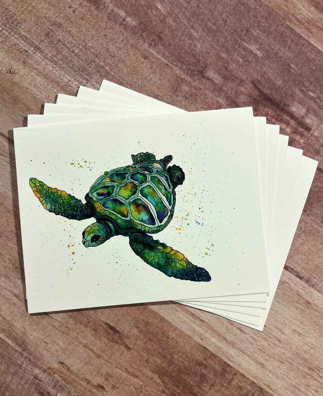 Sea Turtle Watercolor Cards - Etsy