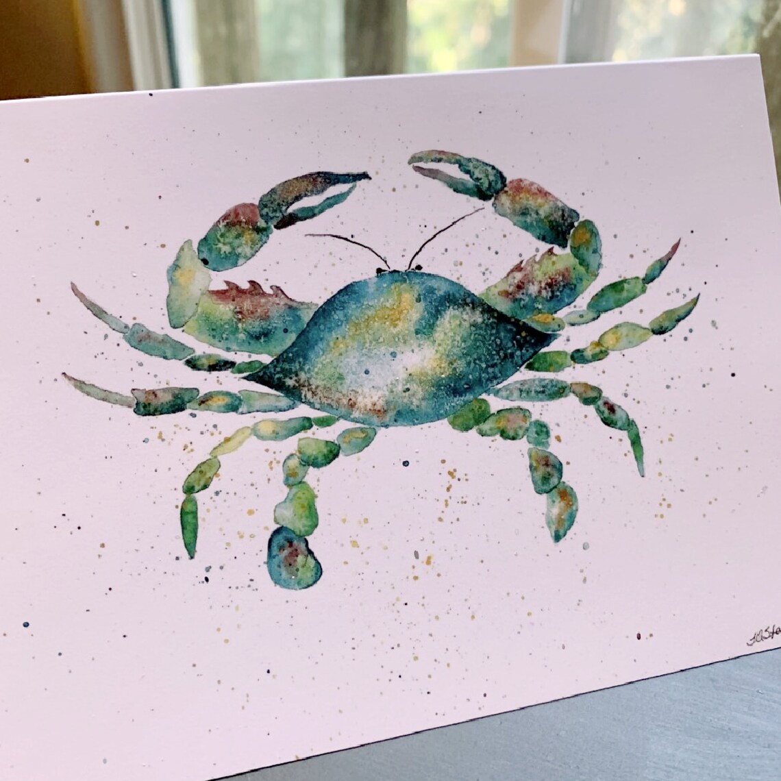 Blue Crab Note Cards - Etsy
