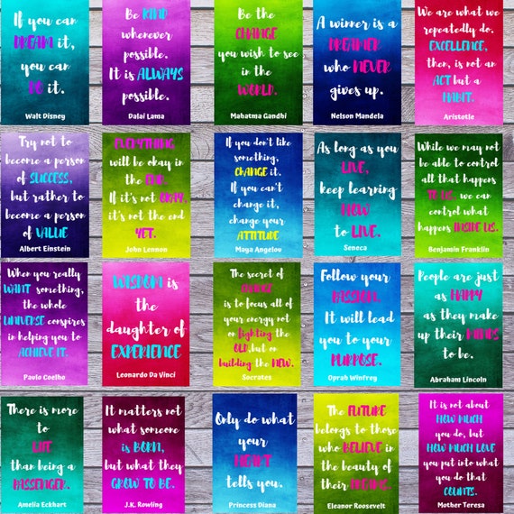 Famous Inspirational Quotes Bundle of 20 Inspiring Famous | Etsy