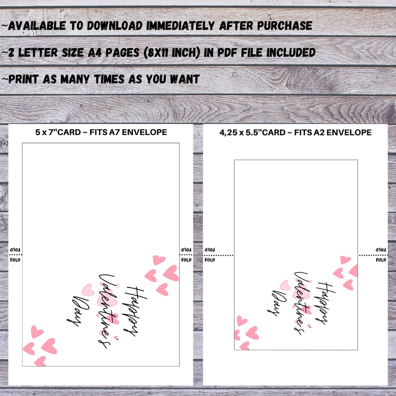 Happy Valentine's Day Printable Card, Instant Download PDF, Digital ...