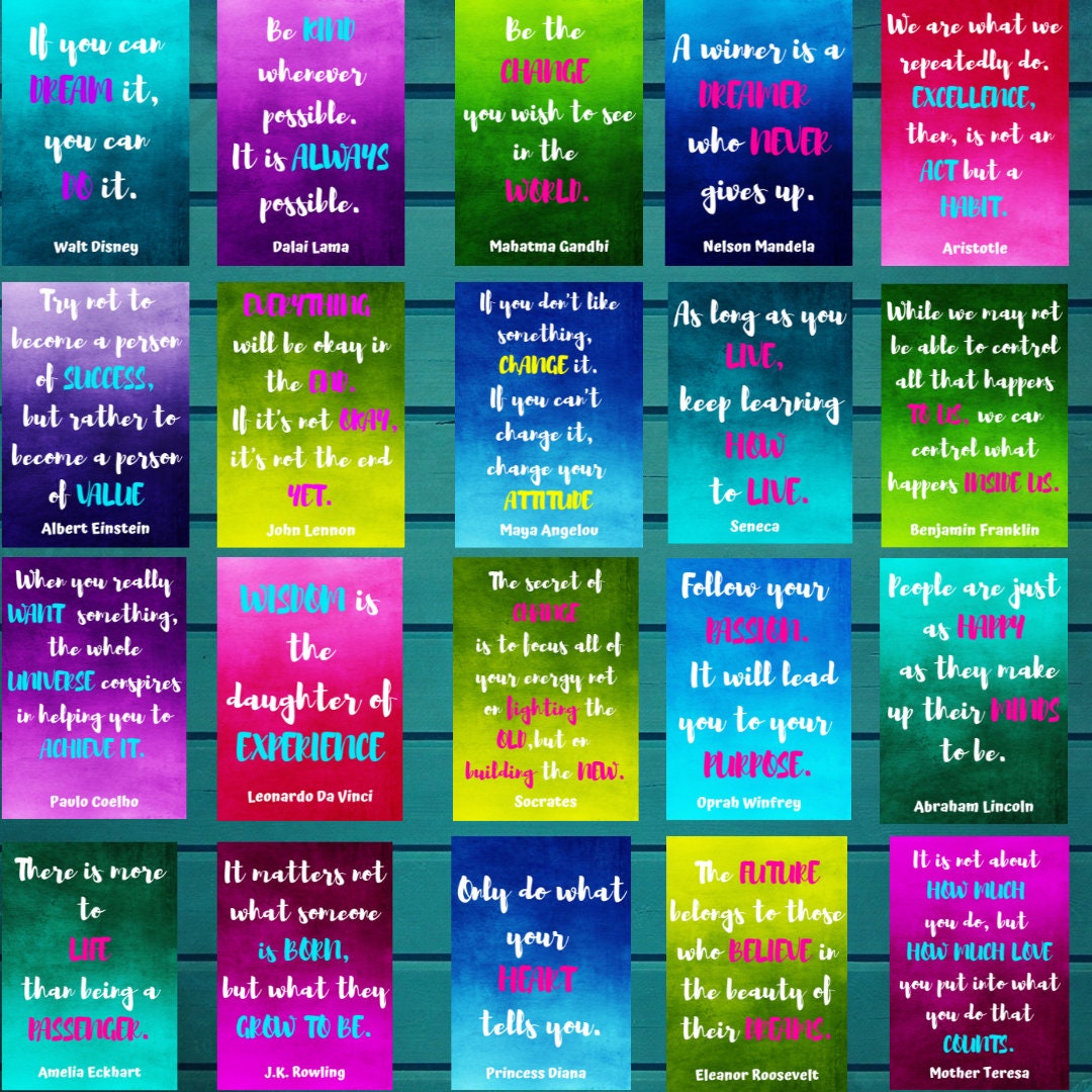 Famous Inspirational Quotes Bundle of 20, Inspiring Famous Quotes ...