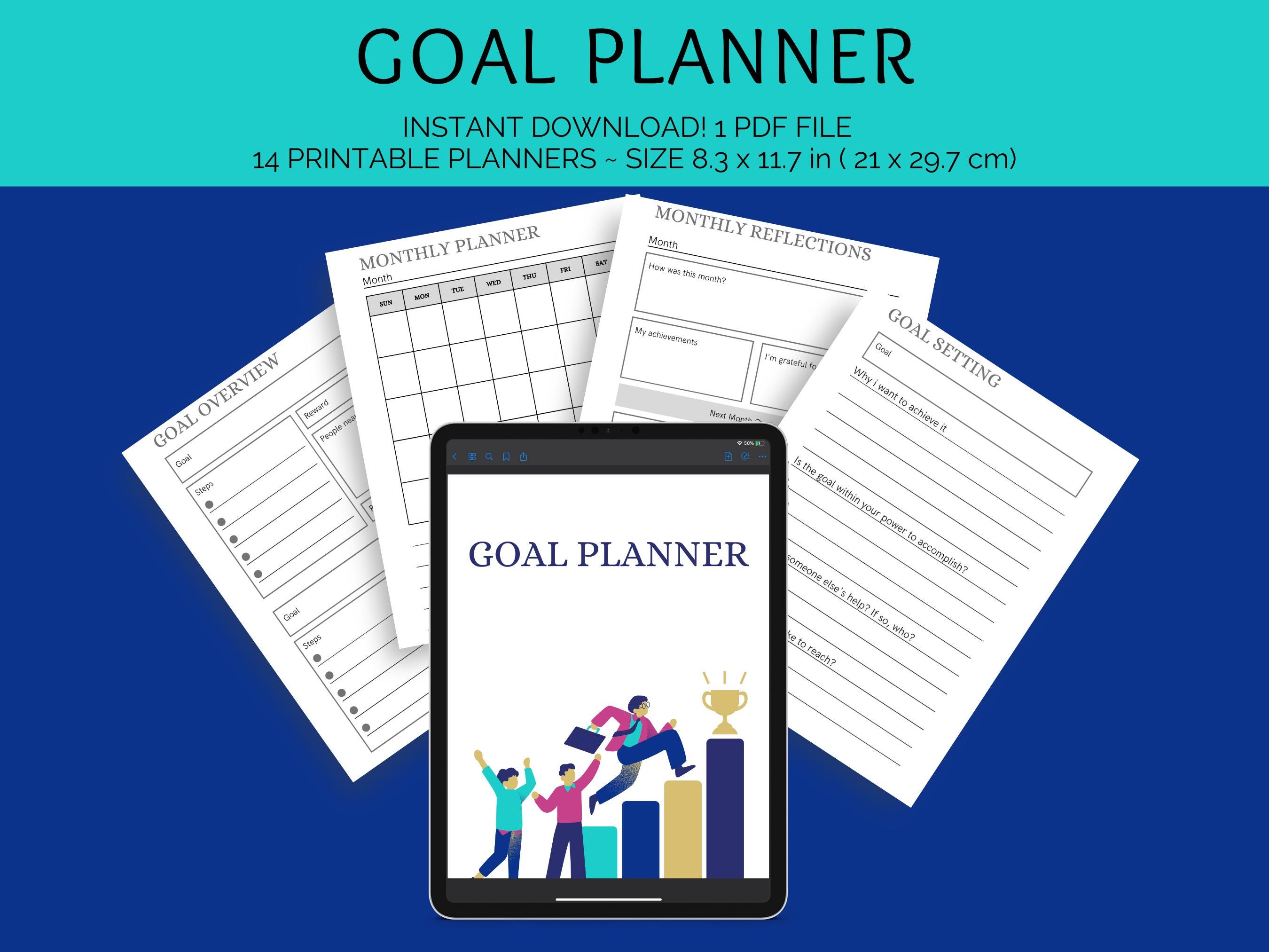 GOAL PLANNERS BUNDLE, Instant Download, Printable Pdf, Digital Planners ...