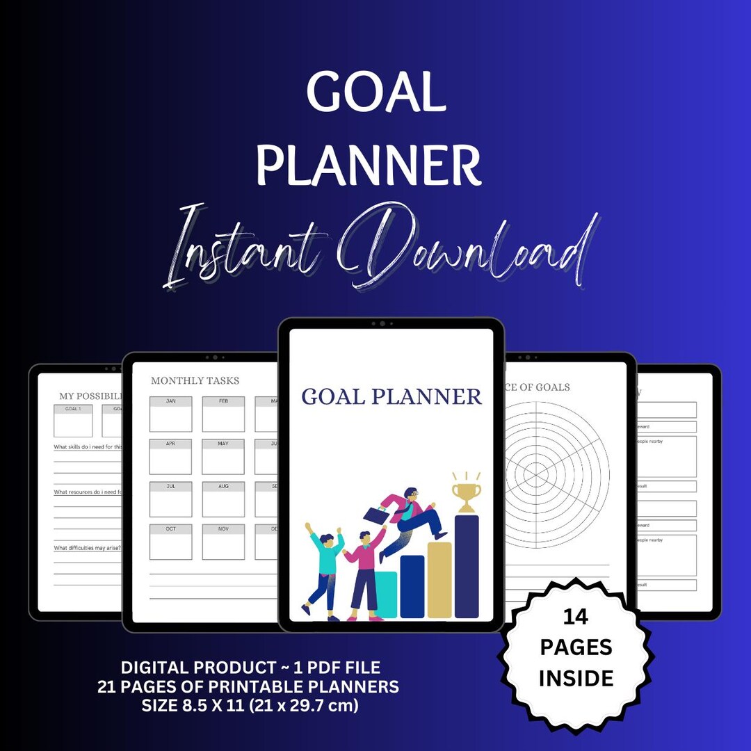 GOAL PLANNERS BUNDLE, Instant Download, Printable Pdf, Digital Planners ...