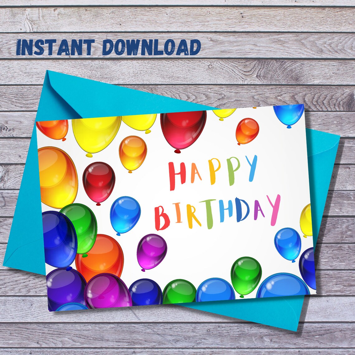 Happy Birthday Printable Card Instant Download PDF Happy - Etsy