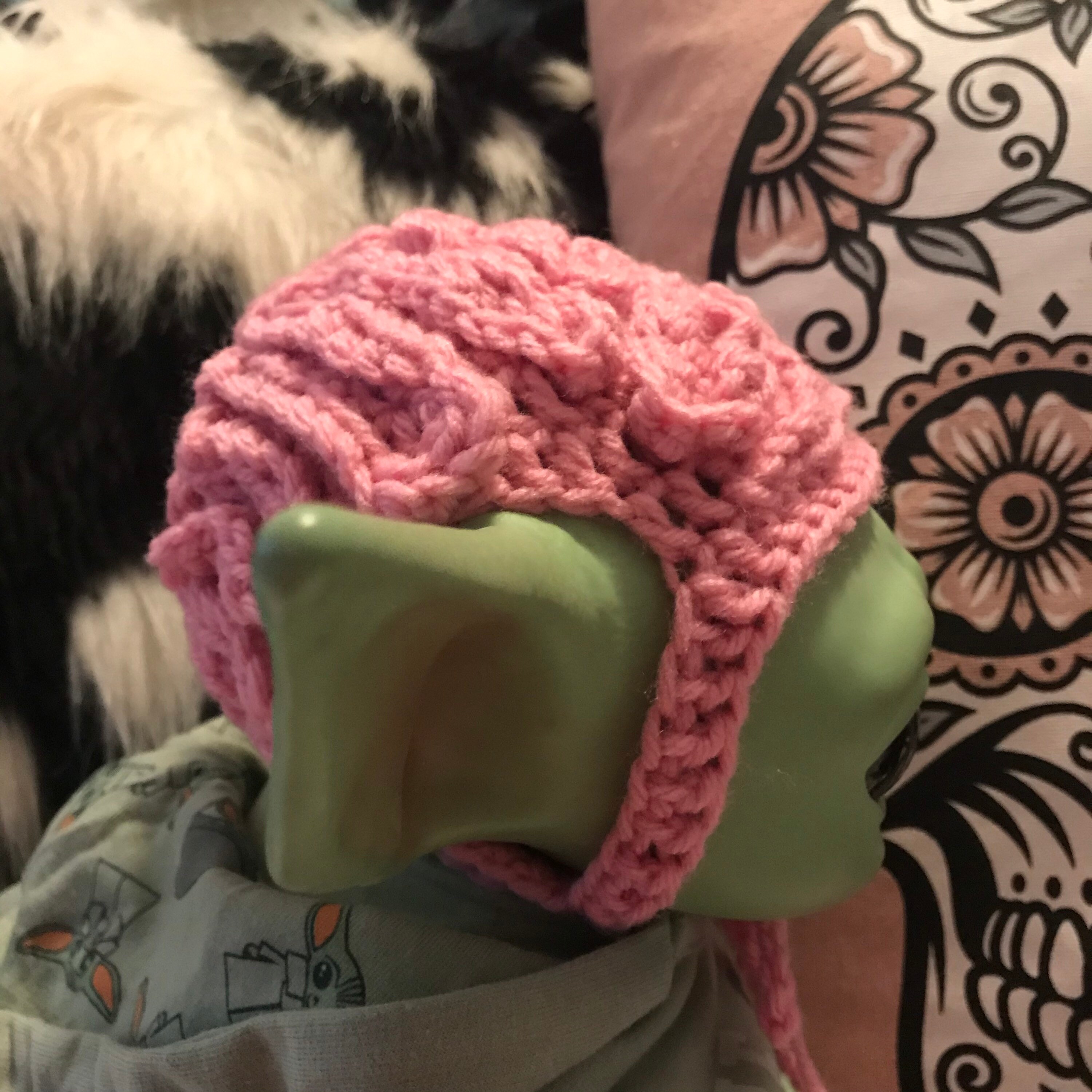 Baby Yoda/ Grogu Mandalorian Pink Zombie Brain Hat for 12 inch | Etsy