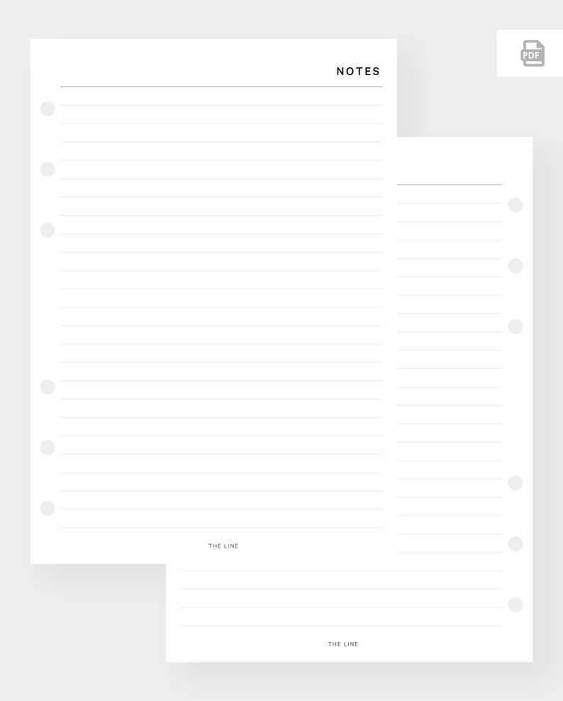 Printable A5 Lined Notes Planner Inserts PDF - Etsy