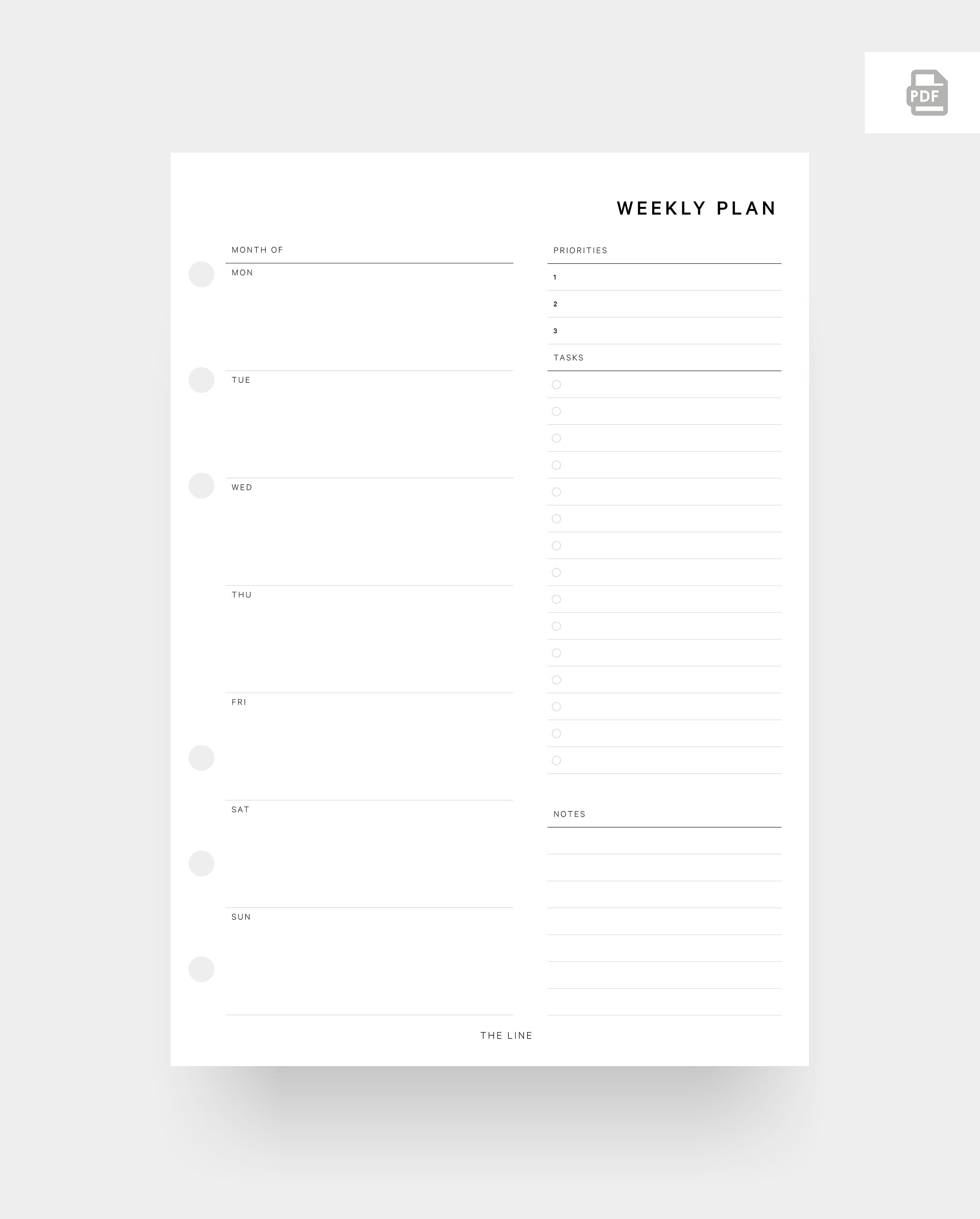 A5 Printable Weekly Planner Digital Download Planner Inserts - Etsy
