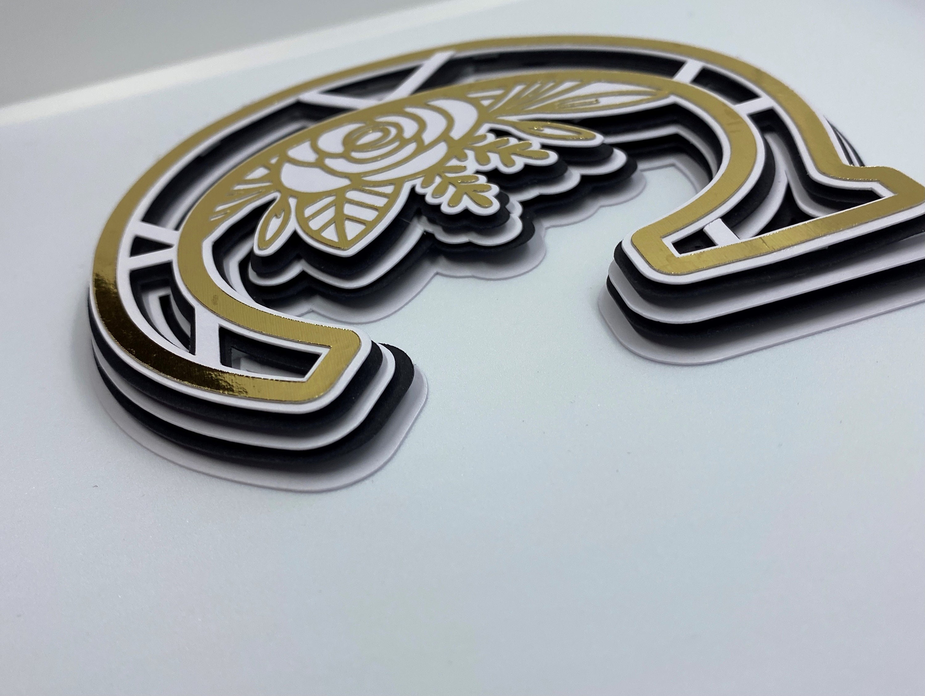 3D Layered Floral Letter C Paper Crafting SVG Files Cricut Wood Laser ...