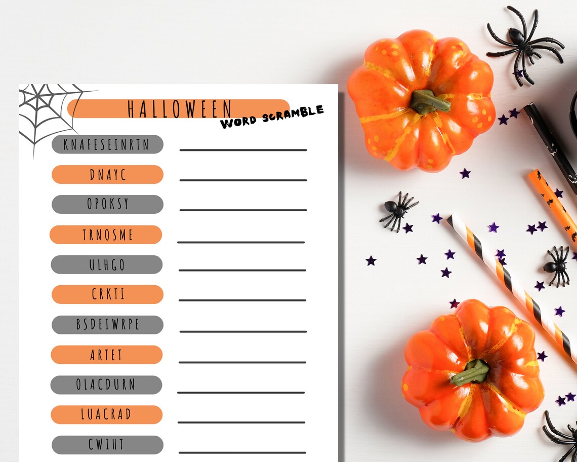 Halloween Word Scramble Printable Game, Icebreaker Activity for ...
