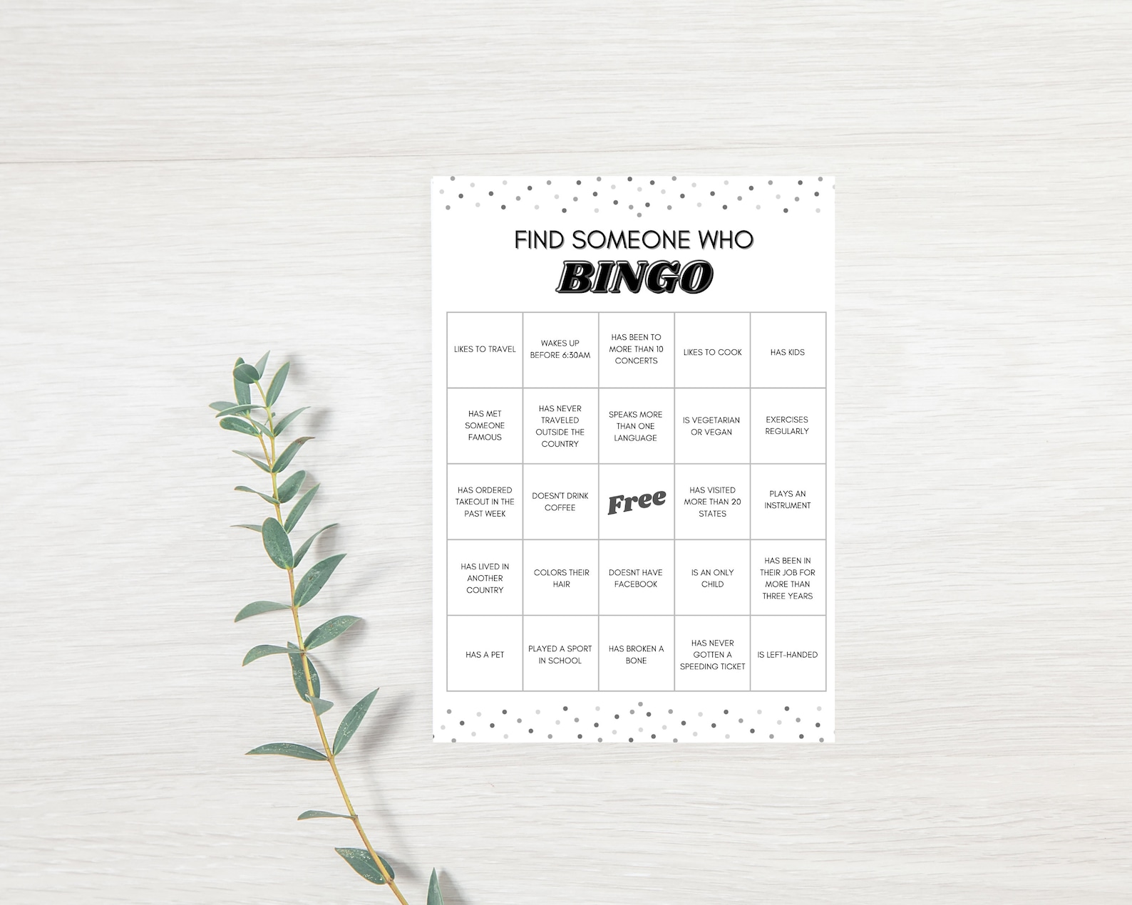 Find Someone Who Ice Breaker Bingo, Find the Guest Game Workplace ...