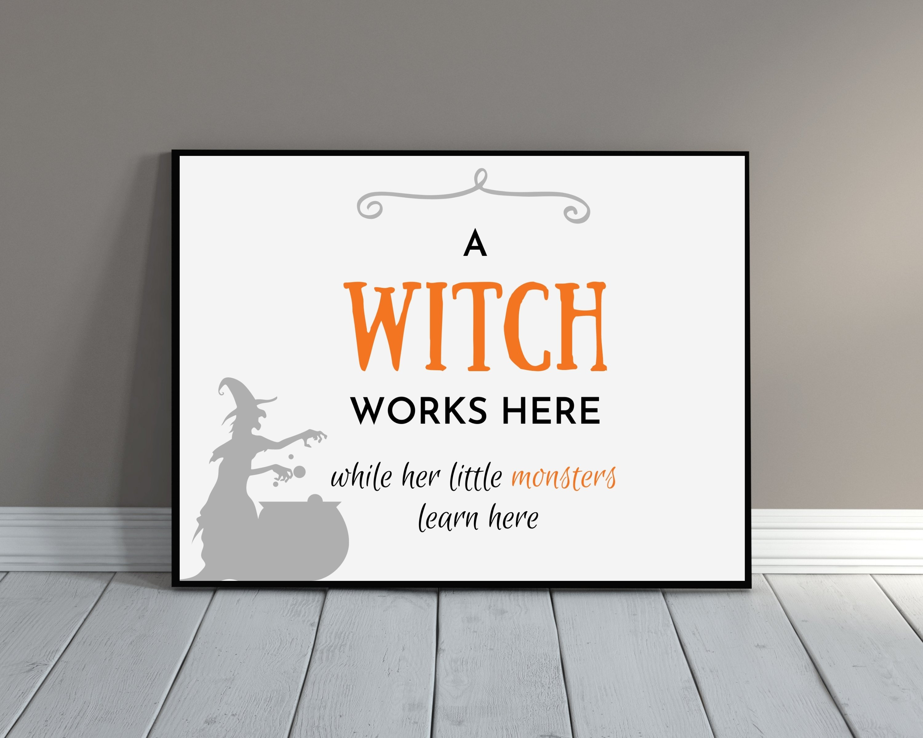 Witch Door Sign Work From Home, Halloween Office Sign, Witch Lives Here ...