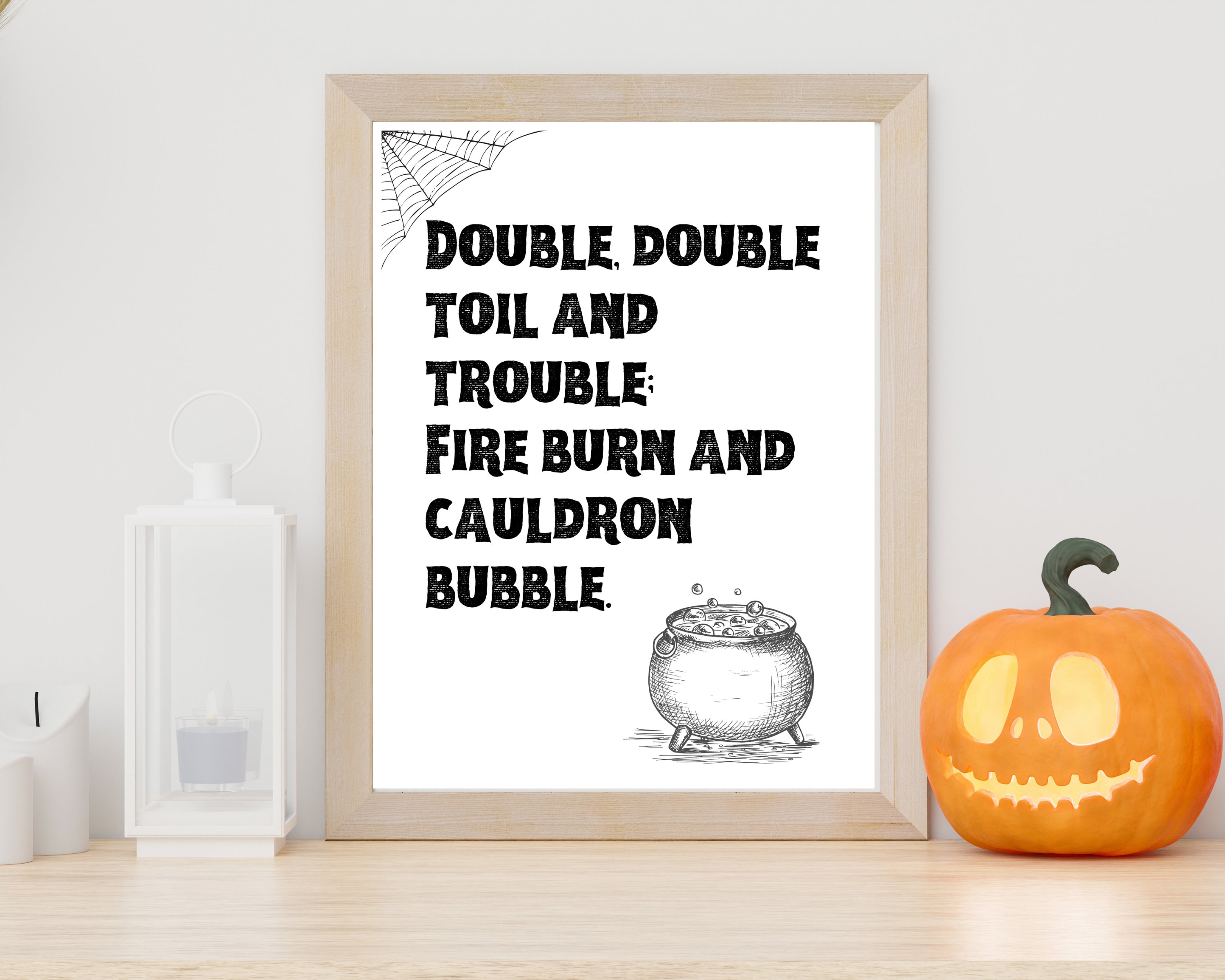 Double Double Toil and Trouble Printable Halloween Wall Art, Halloween ...