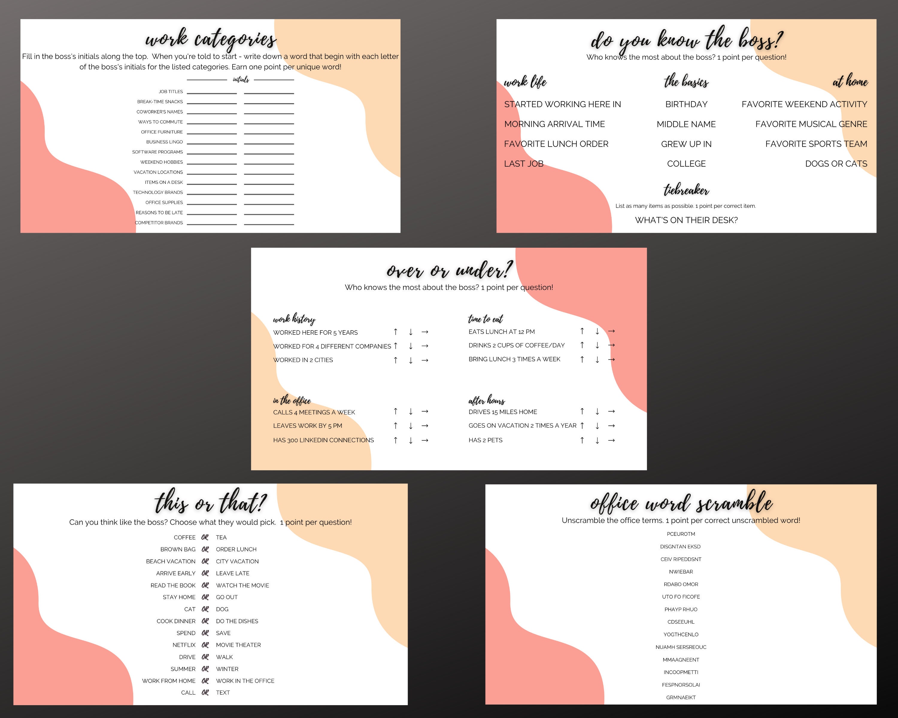 Digital Party Games Bundle for Work, Virtual Happy Hour Activity ...