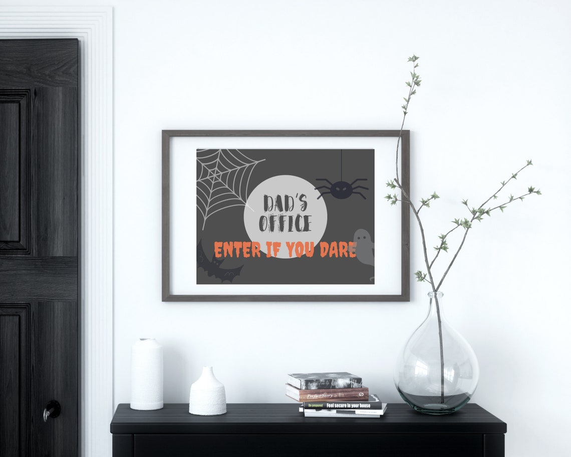 Halloween Office Sign Dad's Office Door Sign Work From | Etsy