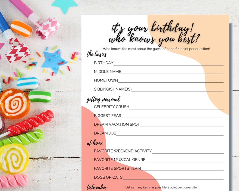 Printable Birthday Bundle 5 Birthday Party Games for Adults, Kid ...