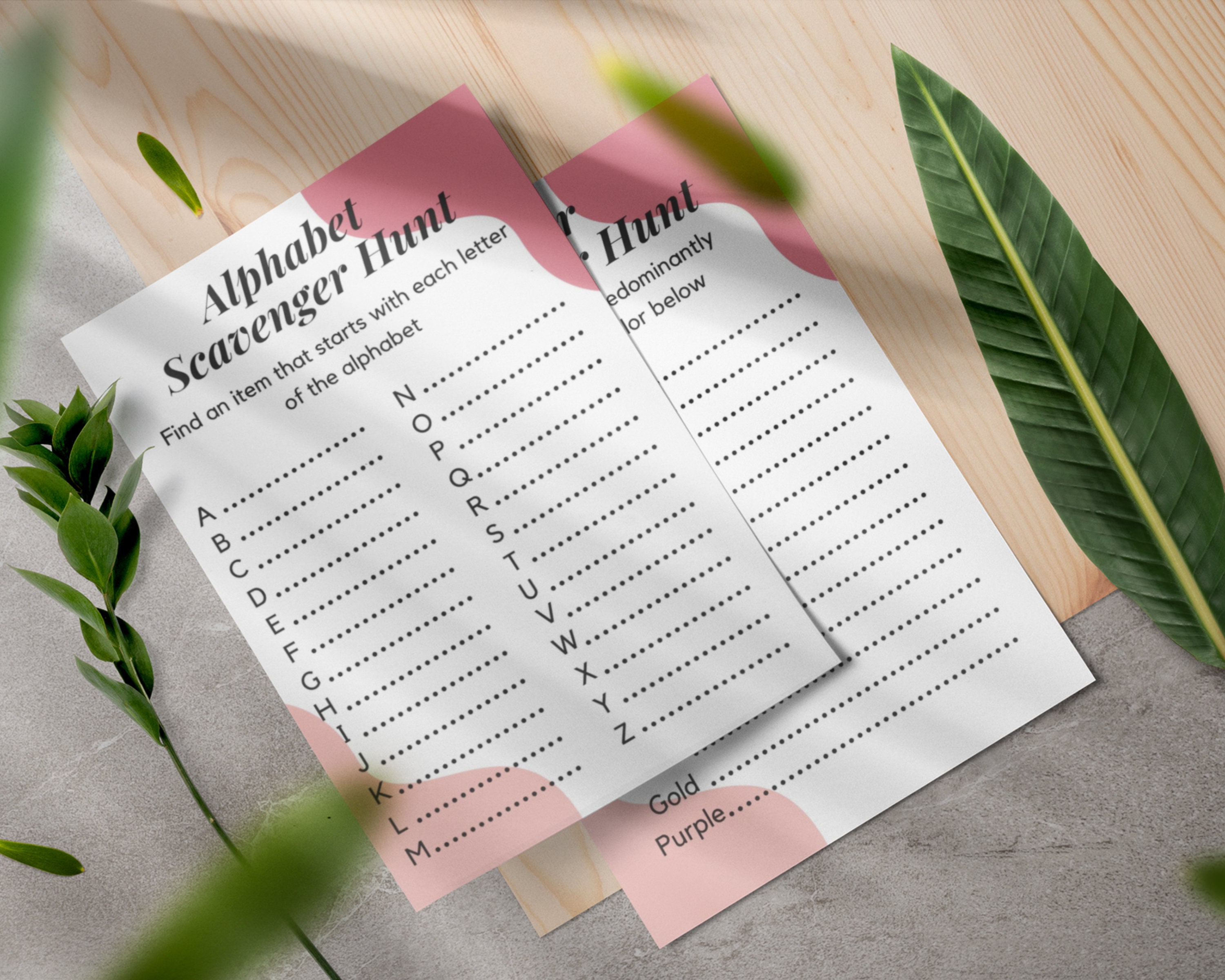 Printable Scavenger Hunt Bundle: Alphabet & Color Games (digital ...