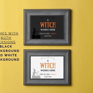 Witch Door Sign Work From Home, Halloween Office Sign, Witch Lives Here ...