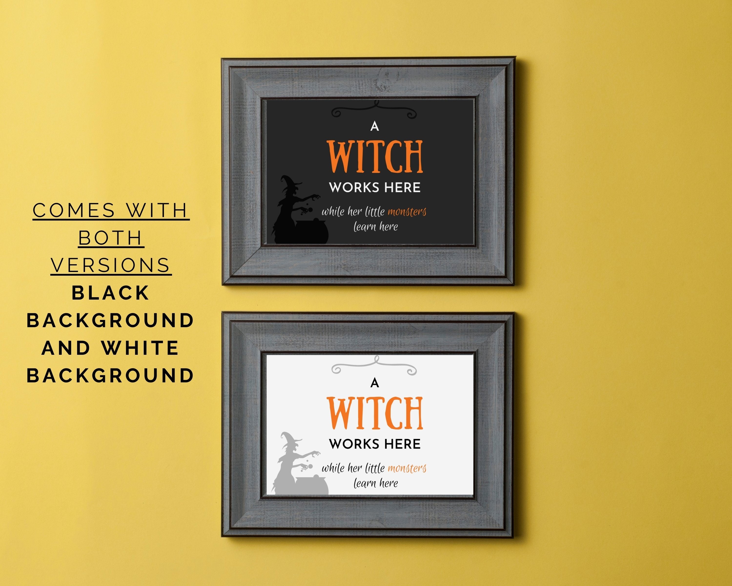 Witch Door Sign Work From Home, Halloween Office Sign, Witch Lives Here ...