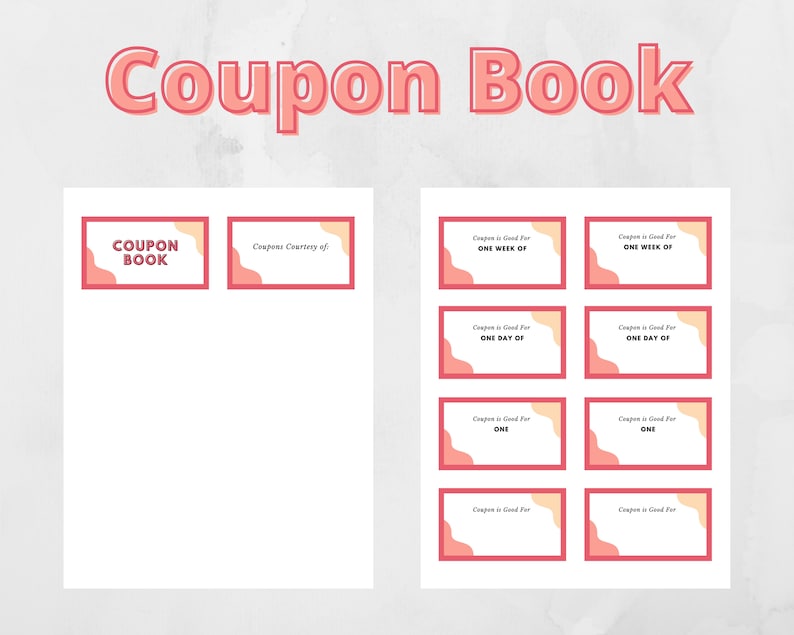 Coupon Book for Her Printable Custom Gift for Coworker, Voucher ...
