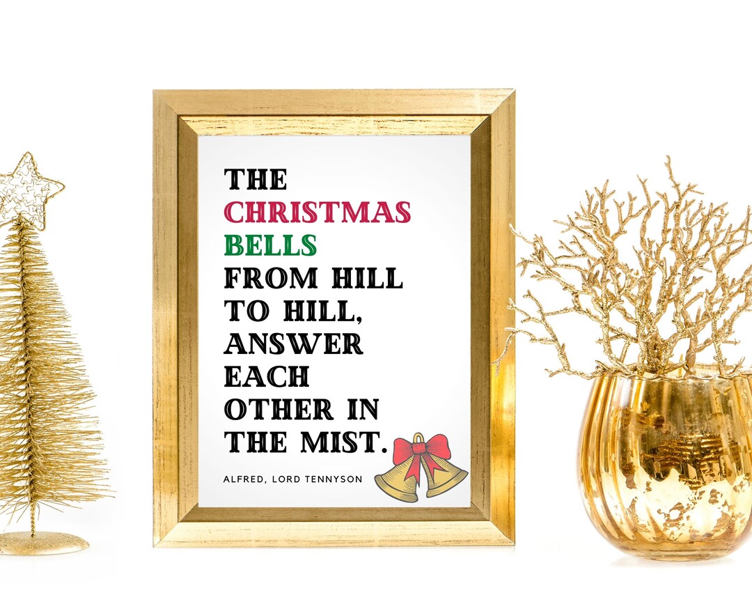 Christmas Bells Sign, Holiday Printable Wall Decor, Christmas Quote Art ...