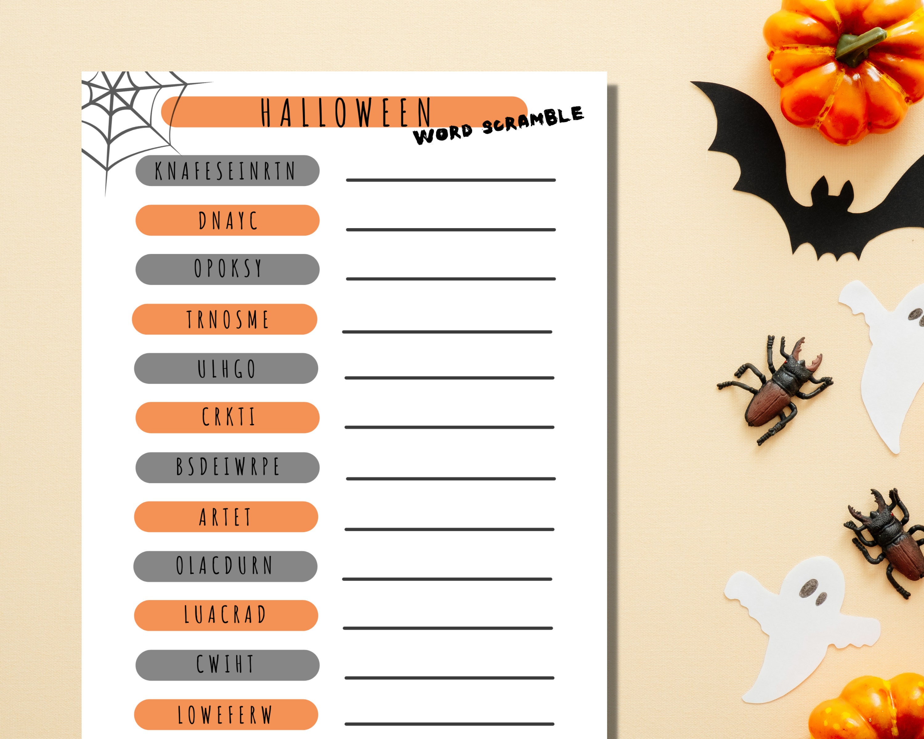 Halloween Word Scramble Printable Game, Icebreaker Activity for ...