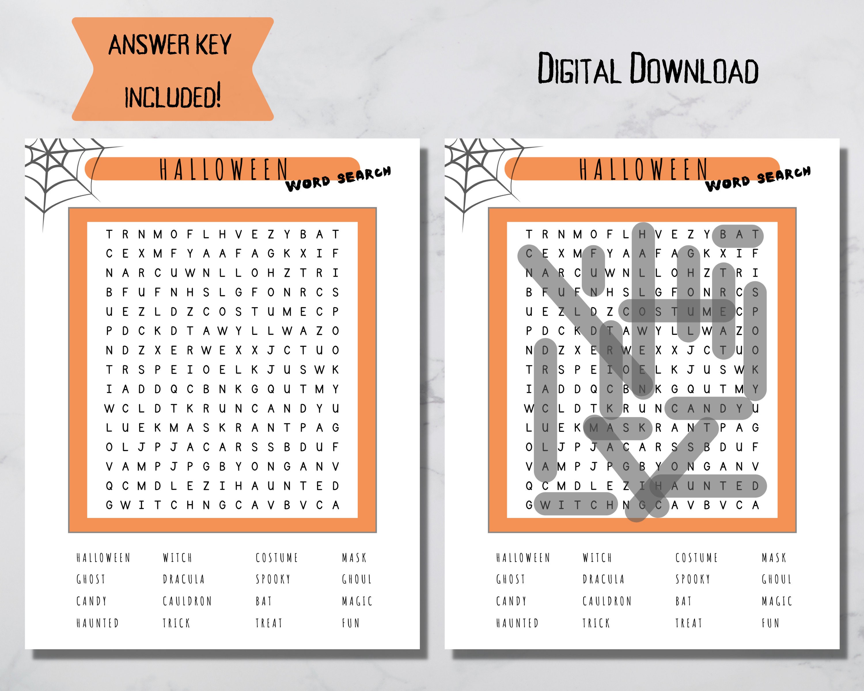 Printable Halloween Word Search Game, Spooky Season Instant Download ...
