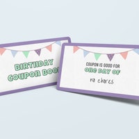 Birthday Coupon Book Printable, Last Minute Birthday Gift, Editable ...