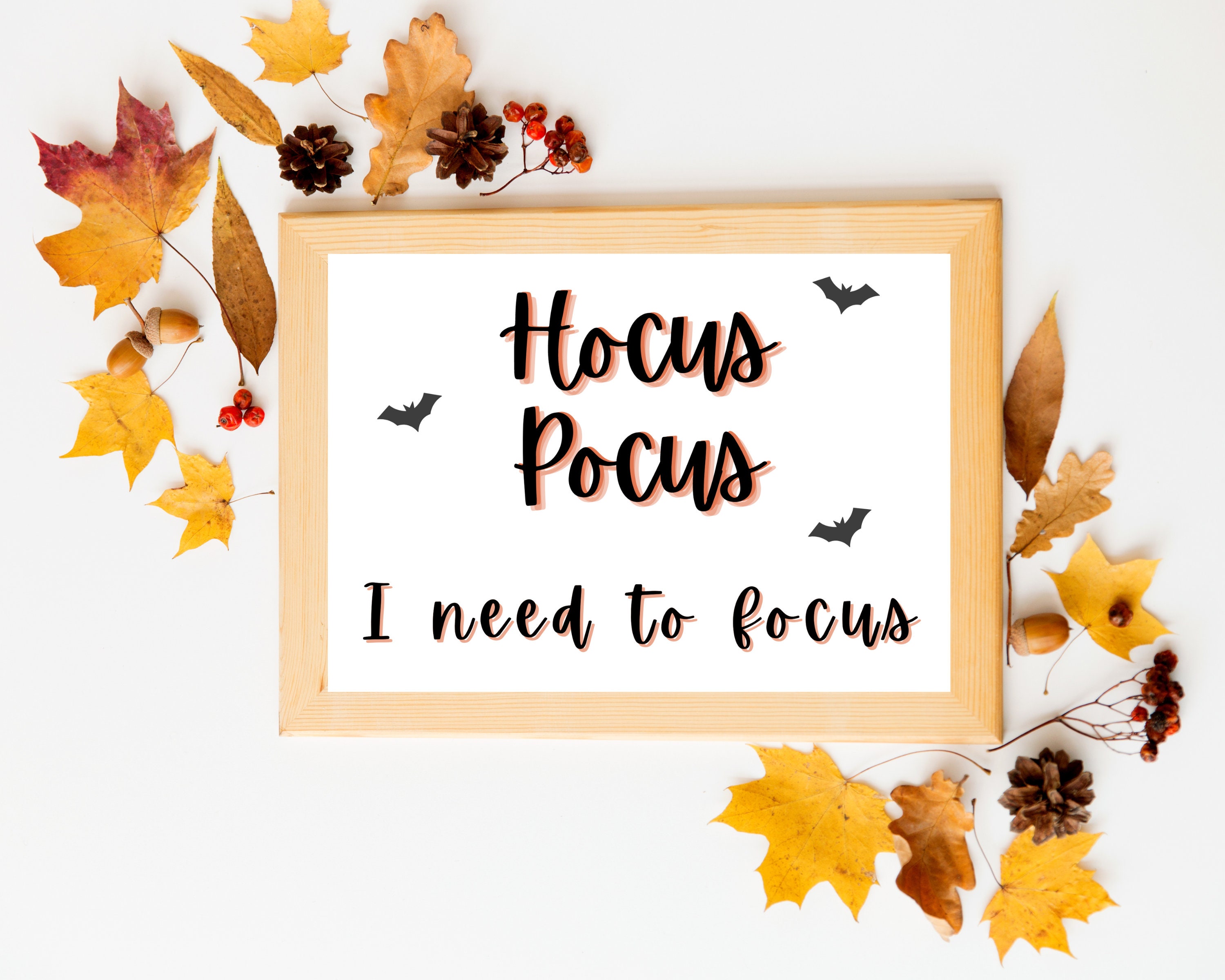 Hocus Pocus I Need to Focus Sign: Halloween Office Decor (digital ...