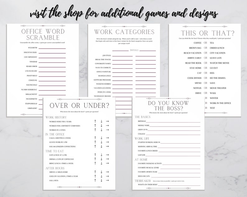 Office Word Scramble Game, Work Happy Hour Activity Fun Digital Office ...