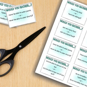 Would You Rather Cards: 64 Printable Icebreaker Questions (digital ...