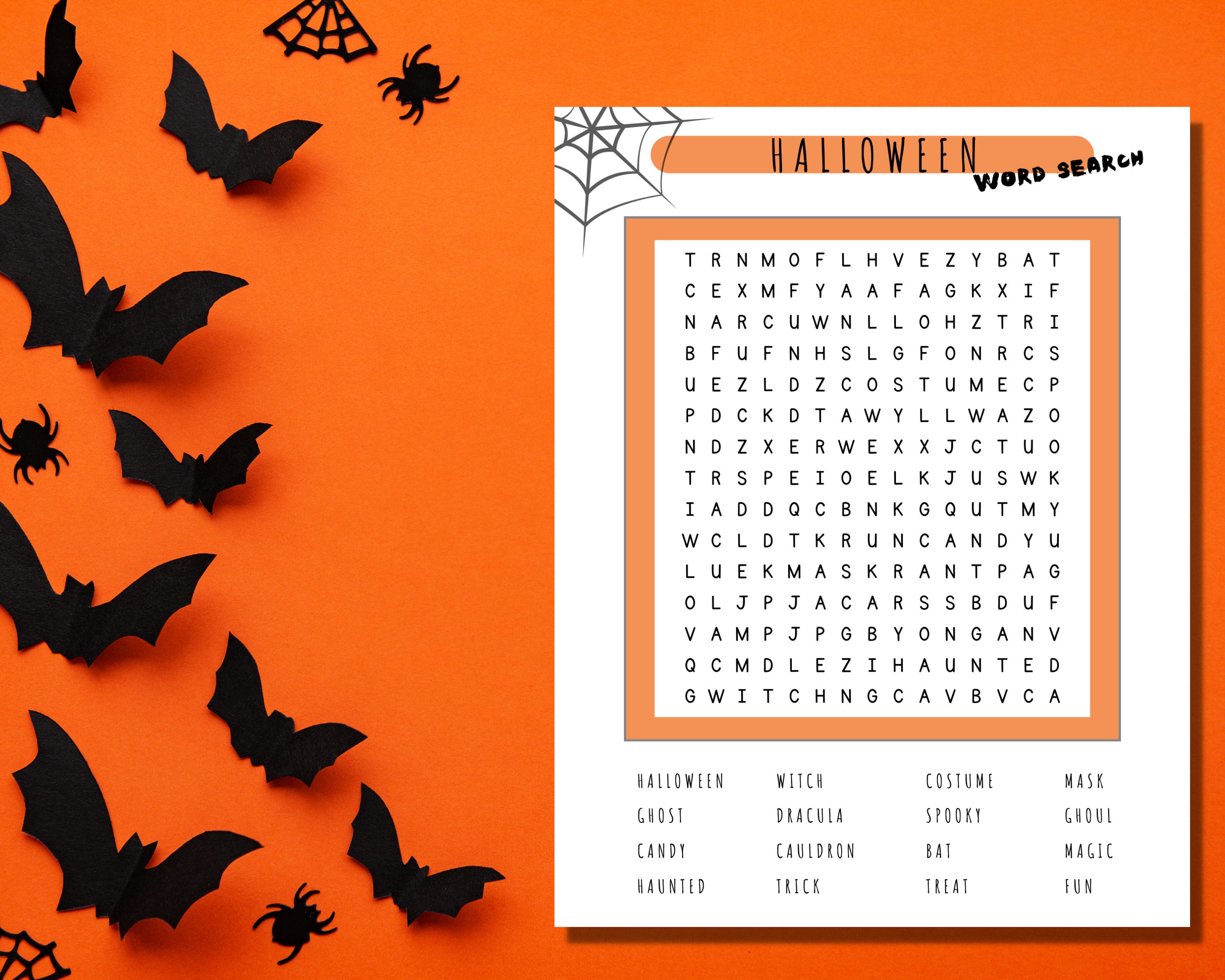 Printable Halloween Word Search Game, Spooky Season Instant Download ...
