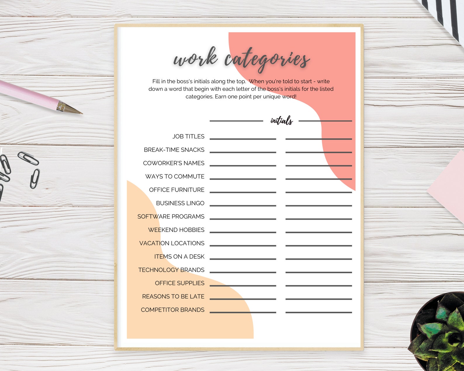 5 Printable Work Party Games Bundle Virtual Happy Hour - Etsy