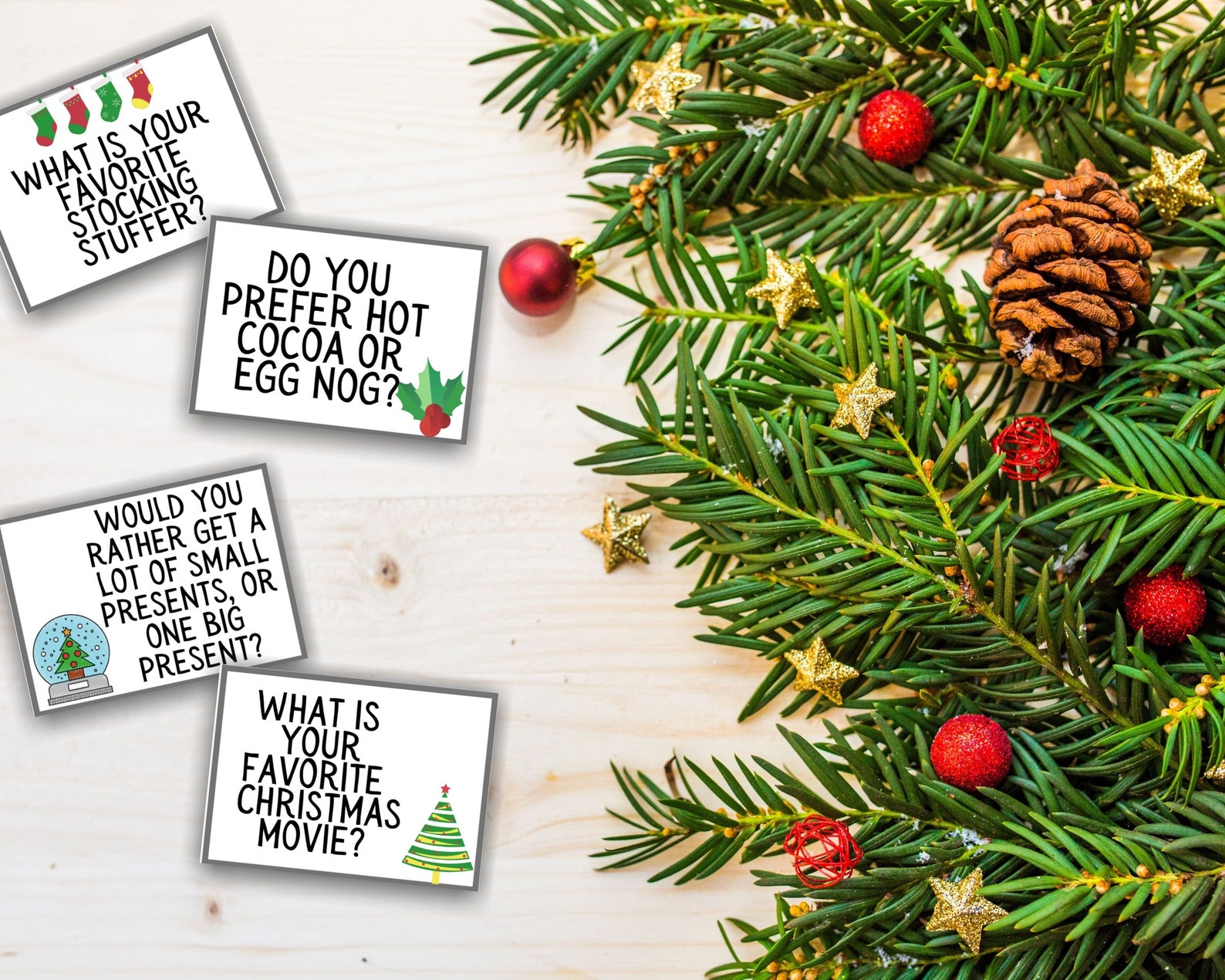 Christmas Conversation Cards, Holiday Conversation Starters Icebreaker ...